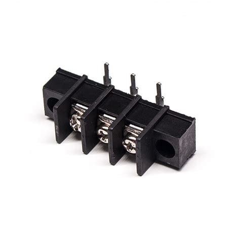 Elecbee Barrier Strip Filtered Terminal Blocks Right Angled Black PCB Mount Connector