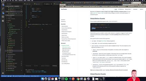 Vuejs Lvl 541 Router Navigational Guards With Beforeeach Hooks Youtube