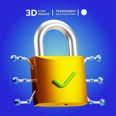 Premium Psd Cybersecurity 3d Illustration Rendering 3d Icon Colored Isolated