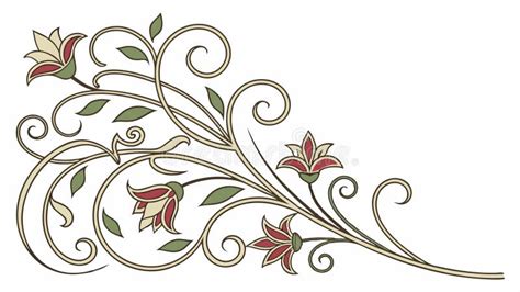 Floral Corner Element Decorative Scrolls Leaves Vector Botanical Art Graphic Vector Design