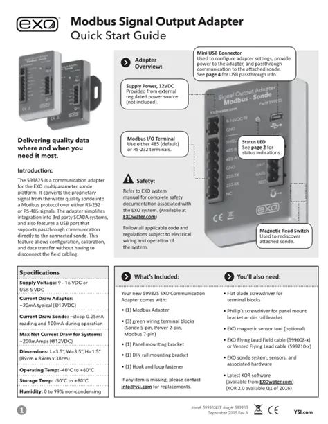 Modbus Signal Output Adapter Quick Start Guide Docslib