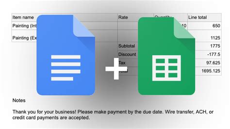How To Create An Invoice Using Google Docs And Google Sheets Invoicer Ai