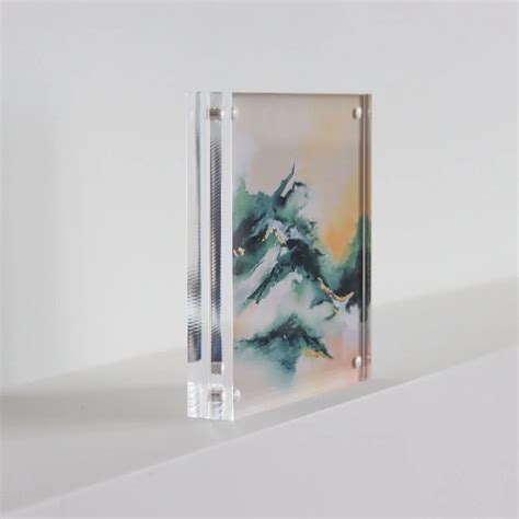 Hand Signed Abstract Fine Art Print In Acrylic Block Frame 5x7 And 5x5