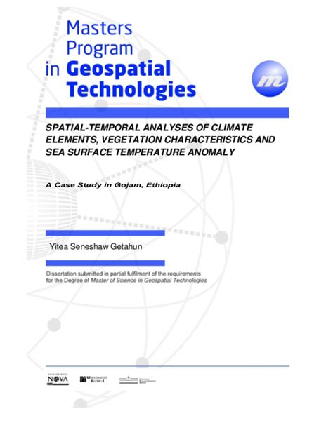Pdf Spatial Temporal Analyses Of Climate Elements Vegetation Characteristics And Sea Surface