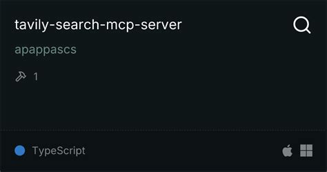 Schema Tavily Search Mcp Server Glama