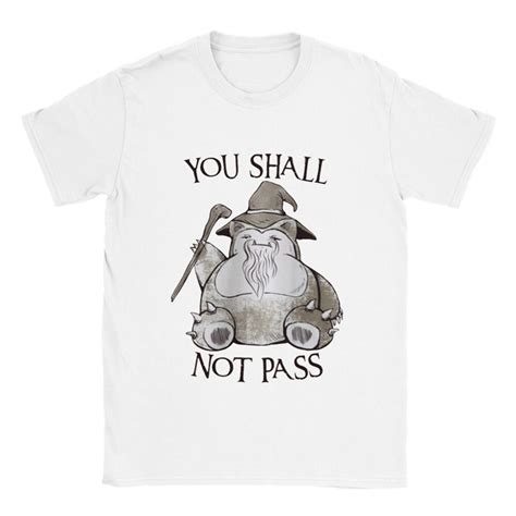 You Shall Not Pass Snorlax T Shirt Cartoon Tee Fun Animation Shirt Gift