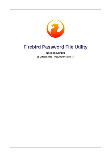 Pdf Firebird Password File Utility Dokumentips