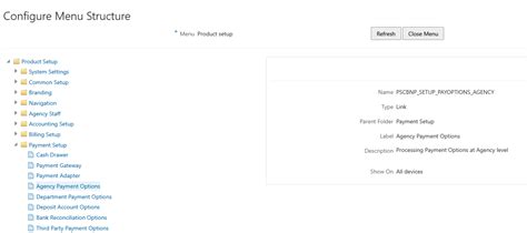 Configuring Menu Structure