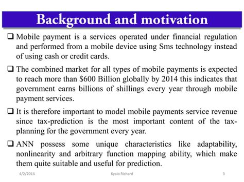 Modelling Mobile Payment Services Revenue Using Artificial Neural Network Ppt