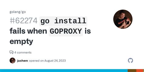 `go Install` Fails When `goproxy` Is Empty · Issue 62274 · Golanggo · Github