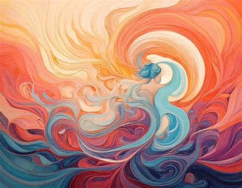 Abstract Art Of Serene Swirls And Pastel Patterns Stock Illustration