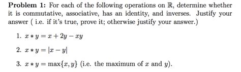 Solved For Each Of The Following Operations On R Determine Chegg