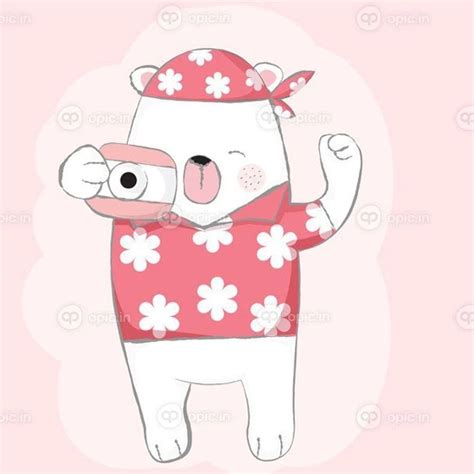 خرید و قیمت دانلود تصویر برداری وکتور به سبک کارتونی خرس زیبا با دوربین