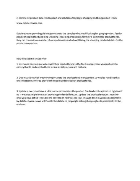 Product Data Feed Management Docx Technology And Computing