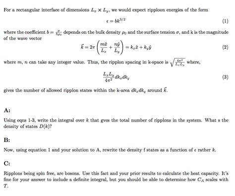 Solved For A Rectangular Interface Of Dimensions Le X Ly We Chegg Com