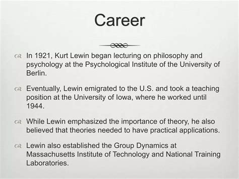 Kurt Lewin Pptx Biological Sciences Science
