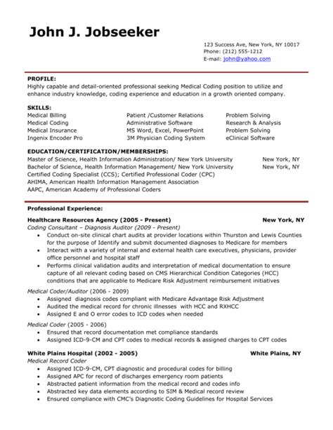 Medical Billing And Coding Resume