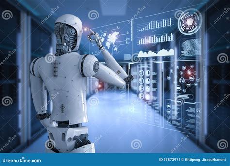 Android Robot Thinking Stock Illustration Illustration Of Computer