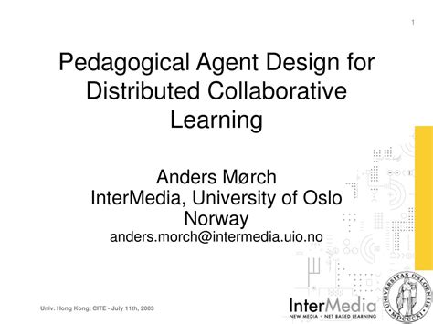 ppt pedagogical agent design for distributed collaborative learning
