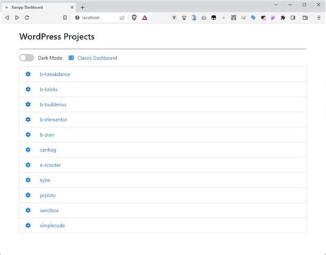 I Modified My Xampp Dashboard So That It Dynamically Displays My Wp