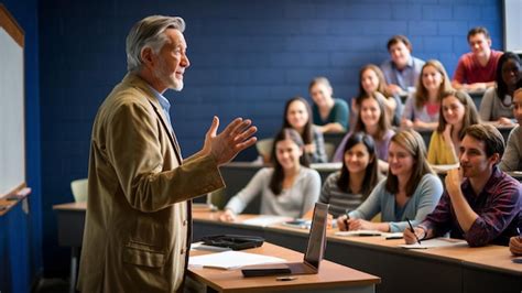 Lecture In Classroom Premium Ai Generated Image