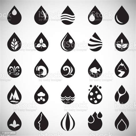 드롭 물 아이콘 그래픽 및 웹 디자인에 대 한 흰색 배경에 설정 현대 간단한 벡터 기호 인터넷 개념입니다 웹사이트 디자인 웹 버튼 또는 모바일 앱에 대 한 최신 유행