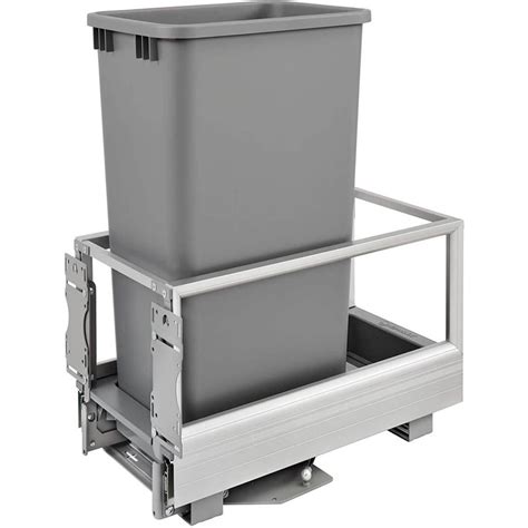 REV A SHELF 5149 Single 50 Quart Bottom Mount Waste Container Aluminum Rev A Shelf 5149 1550DM 117