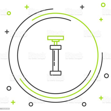 흰색 배경에 격리 된 라인 카 에어 펌프 아이콘 다채로운 개요 개념 벡터 개인 장식품에 대한 스톡 벡터 아트 및 기타 이미지 개인 장식품 검은색 금속 Istock