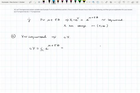 Solved 42 Let Y Be Lognormal Random Variable See Example 7e For Its