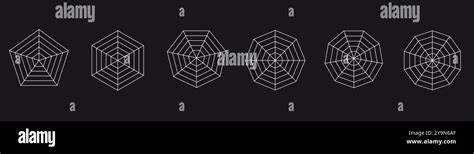 Radar Or Spider Diagram Template Pentagon Hexagon Heptagon Octagon Nonagon Decagon Flat
