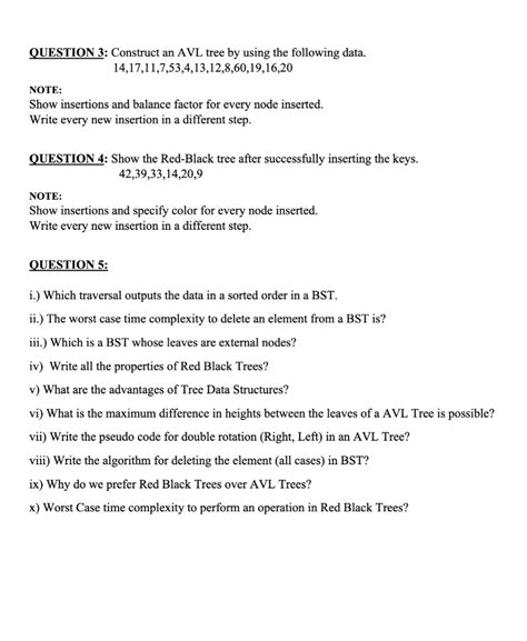 solved question 3 construct an avl tree by using the