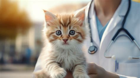 Adorable Chaton Avec Vétérinaire Photo Gratuite