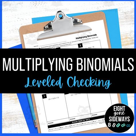 Multiplying Binomials Leveled Checking Worksheet By Teach Simple Worksheets Library