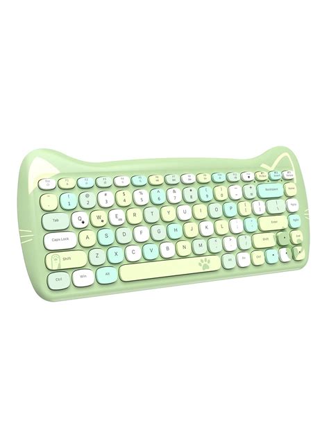 Ajazz 3060i Wireless Cute Computer Keyboard Lovely Cat Retro Silent Slim Bluetooth Keyboard With