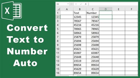 excel convert text to number formula multiple cells automatically