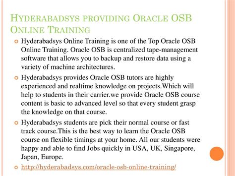 Ppt Oracle Osb Online Training Online Oracle Osb Training Powerpoint Presentation Id7119564