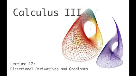 Directional Derivatives And Gradients Calculus Iii Full Course Lecture 17b Of 24 Youtube
