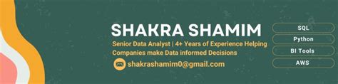 Shakra Shamim Business Analyst At Amazon Sql Power Bi Python