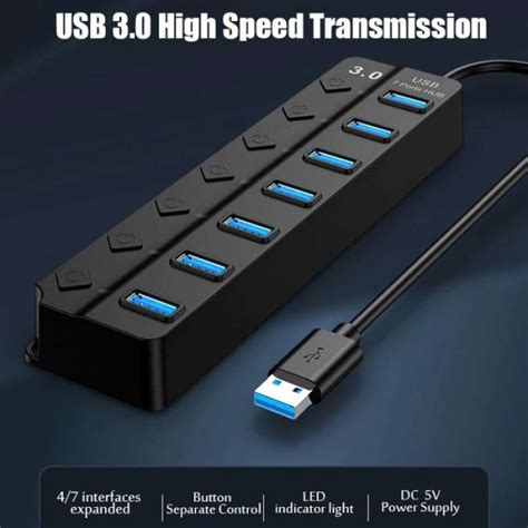 Promo Usb Hub High Speed Extender 7 Port Usb 3 0 With Switch Diskon 17 Di Seller Am Id