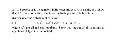 Solved A Suppose A Is A Countably Infinite Set And B C Chegg