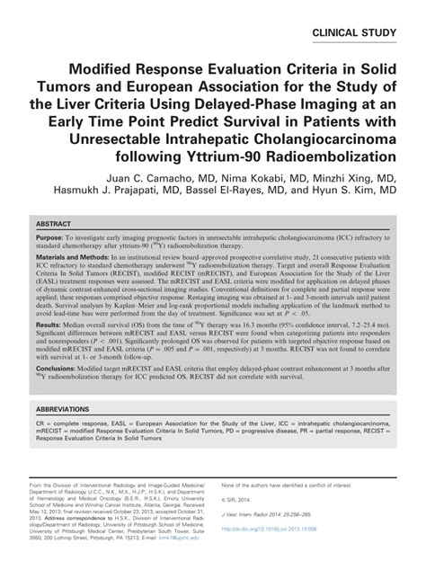 Pdf Mrecist And Easl Responses At Early Time Point By Contrast Enhanced Dynamic Mri Predict
