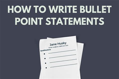 Writing Bullet Point Statements Uconn Center For Career Readiness And