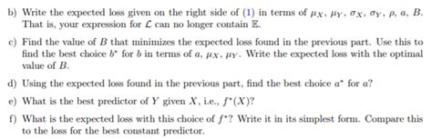 Problem Best Linear Predictor Pts Per Part Chegg