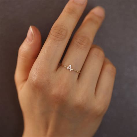 Diamond Initial Ring Diamond Monogram Diamond Ring Diamond Letter