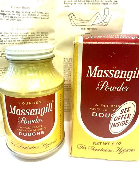 60s 70s Vtg Massengill Douche Powder Jar In Original Box 6 Oz Prop Or