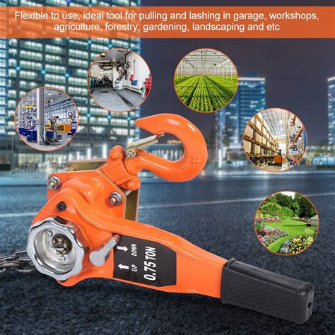 Chain Block 0 75t Lever Hoist Chain Block Hoist Ratchet Winch Manual Block Lift Pulley Lifting