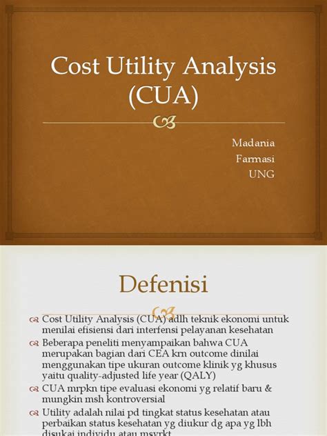 Cost Utility Analysis Cua Pdf