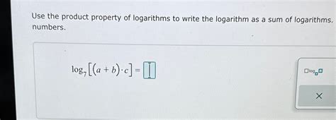 solved use the product property of logarithms to write the