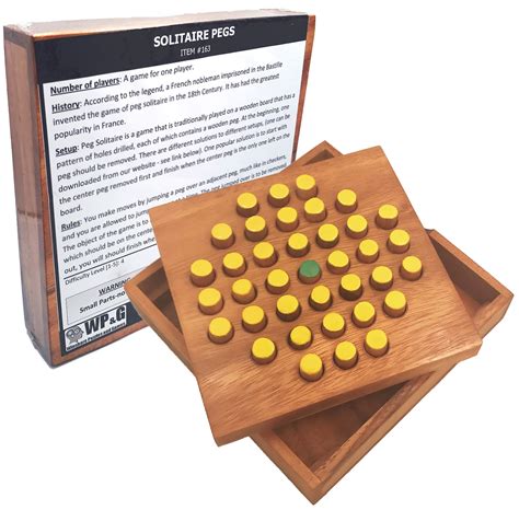 Solitaire Pegs Strategy Wooden Game 163
