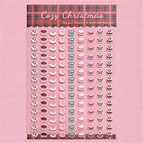 [딸기의 마음] 코지 크리스마스 케이크 스티커 Paperuler